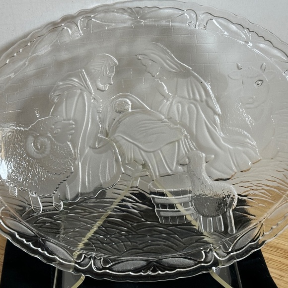 Mikasa | Holiday | Mikasa Crystal Nativity Plaque W Stand Velvet Pouch ...